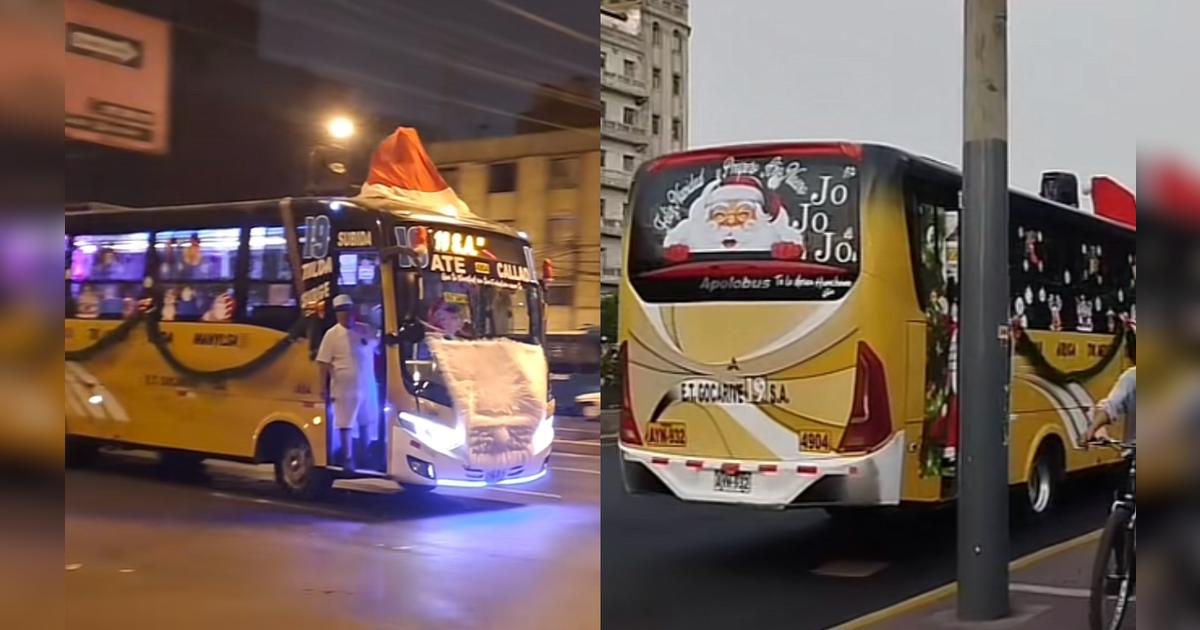 Bus navideño: custer se hace viral por divertida decoración de Papa ...