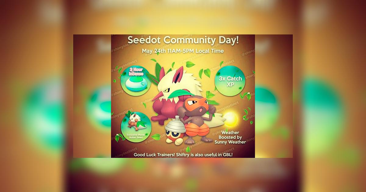 Pokémon GO Seedot Community Day captura a shiftry shiny con 100 ivs por ...