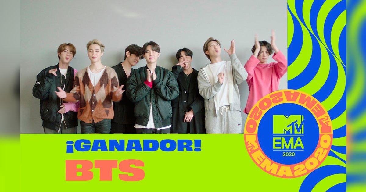 MTV EMA 2020: BTS gana cuatro premios en los MTV Europe Music Awards ...
