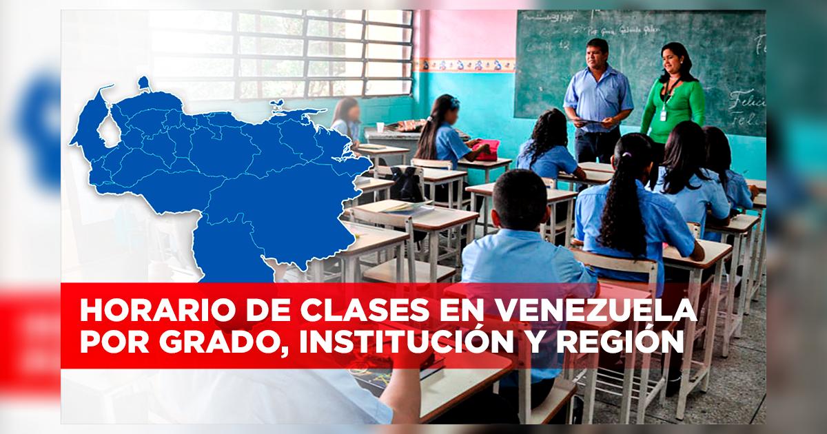 Horario de clases en Venezuela por grado, institución y región, según ...