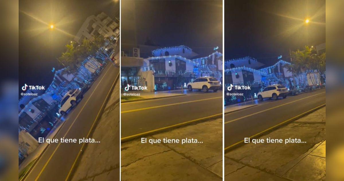 TikTok viral: Captan excesiva decoración de luces por Navidad en casa limeña y usuarios quedan ...