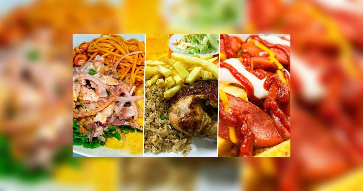 Ceviche, siete colores, salchipapa, mostrito, anticucho y otros platos ...
