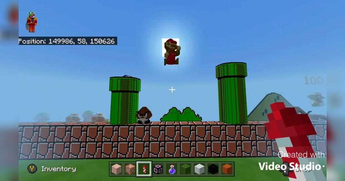 Fan de Super Mario Bros. crea el nivel 1-1 de gran tamaño en Minecraft ...