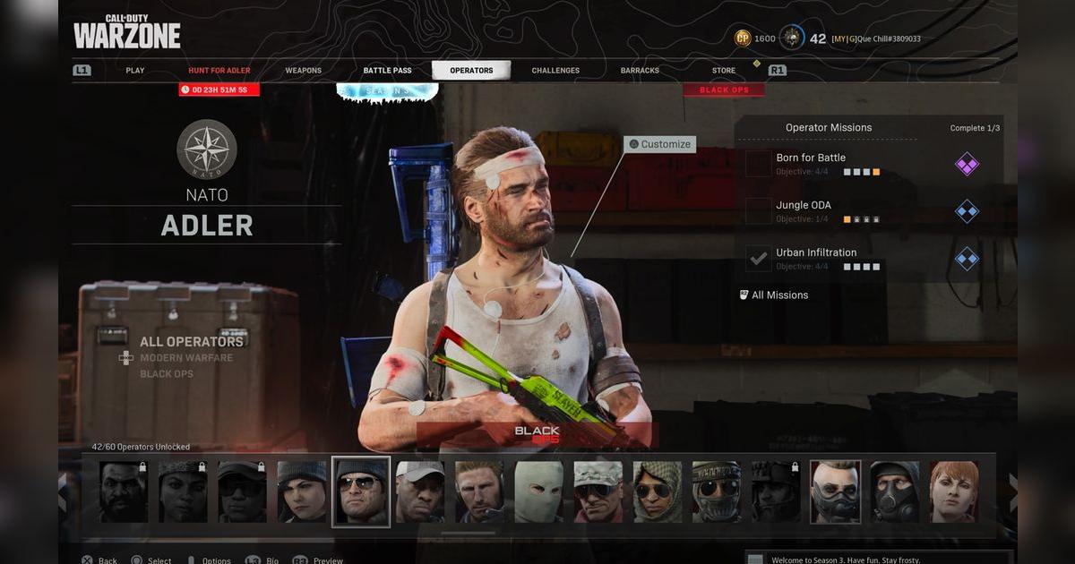 Call of Duty Warzone: Raven regala el nuevo aspecto de Adler ...