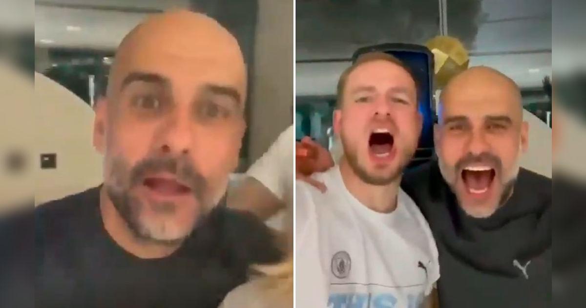 Pep Guardiola celebró el título del Manchester City cantando y fumando ...