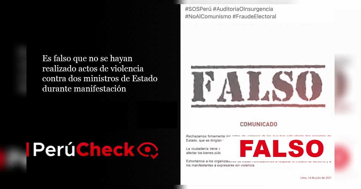 Es falso que no se hayan realizado actos de violencia contra dos ...
