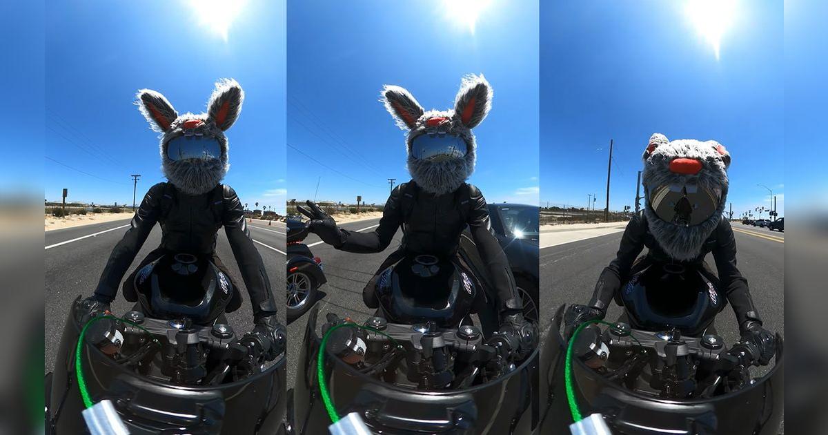 YouTube viral: Motociclista pasea por la autopista con un casco de ...