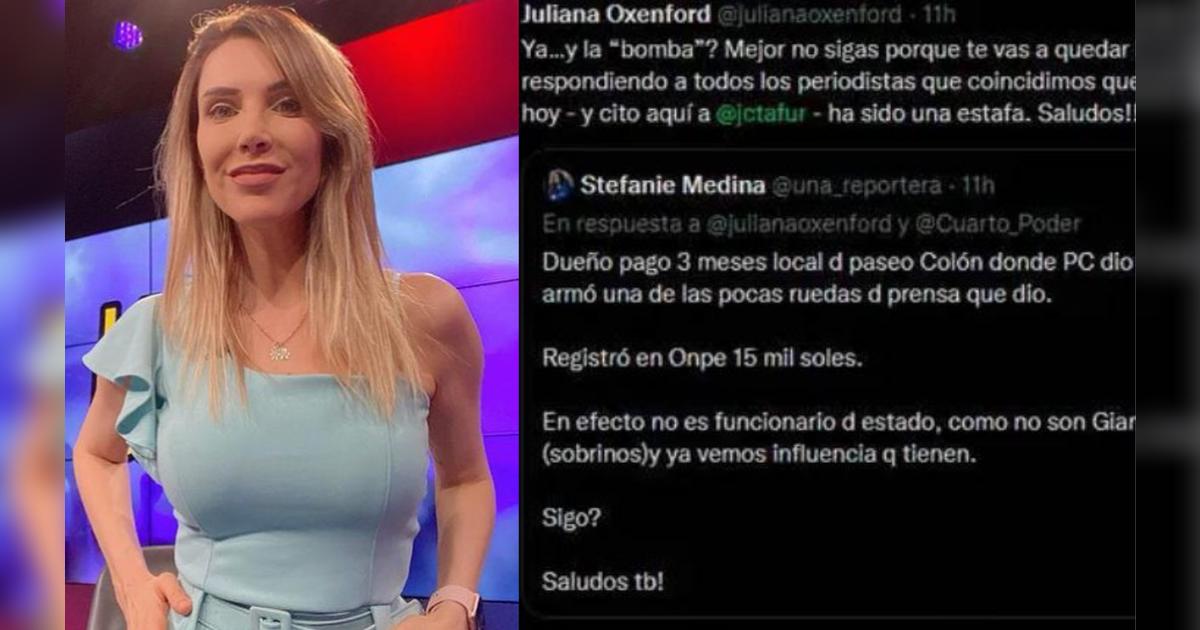 Juliana Oxenford se enfrenta con reportera de Cuarto Poder en Twitter ...