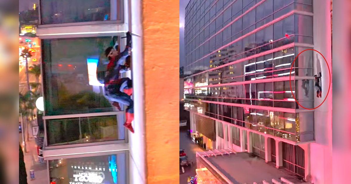 Youtuber logra escalar edificio con traje real de Spiderman | Spiderman ...