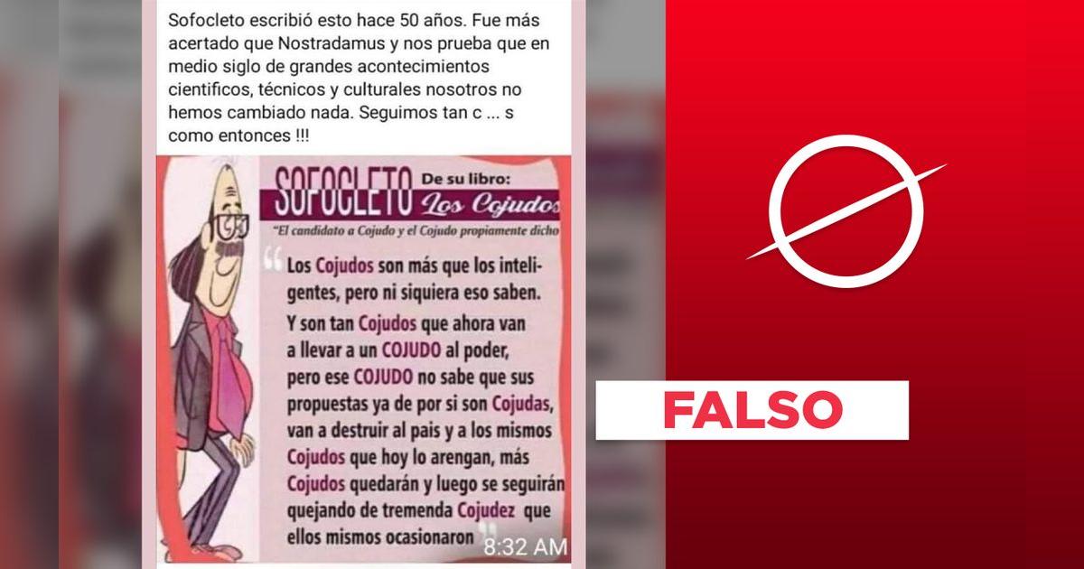 Es falso el supuesto fragmento atribuido al libro ‘Los cojudos’, de ...
