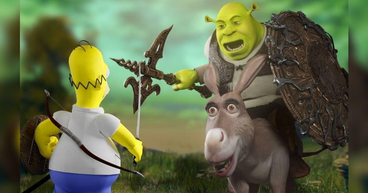 Homero Simpson vs. Shrek: ¿quién ganó en la descomunal batalla librada ...