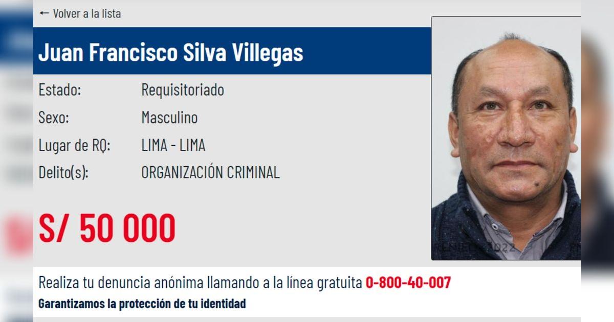 Juan Silva Villegas: Programa de Recompensas ofrece S/ 50.000 por ...