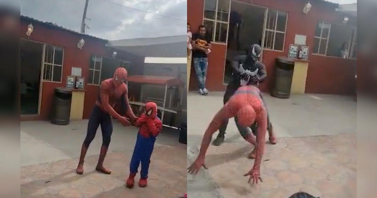 TikTok viral: ‘Spiderman’ y ‘Venom’ se enfrentan en fiesta infantil y ...