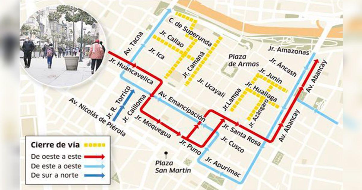 Centro de Lima: ¿qué calles serán solo para peatones y cuáles para ...