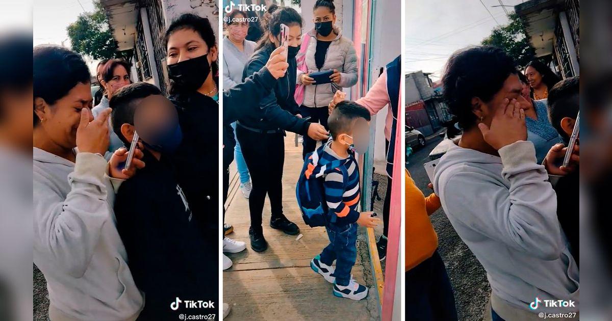 Tiktok Viral Madre Acompaña A Su Hijo En Su Primer Día De Clases Pero