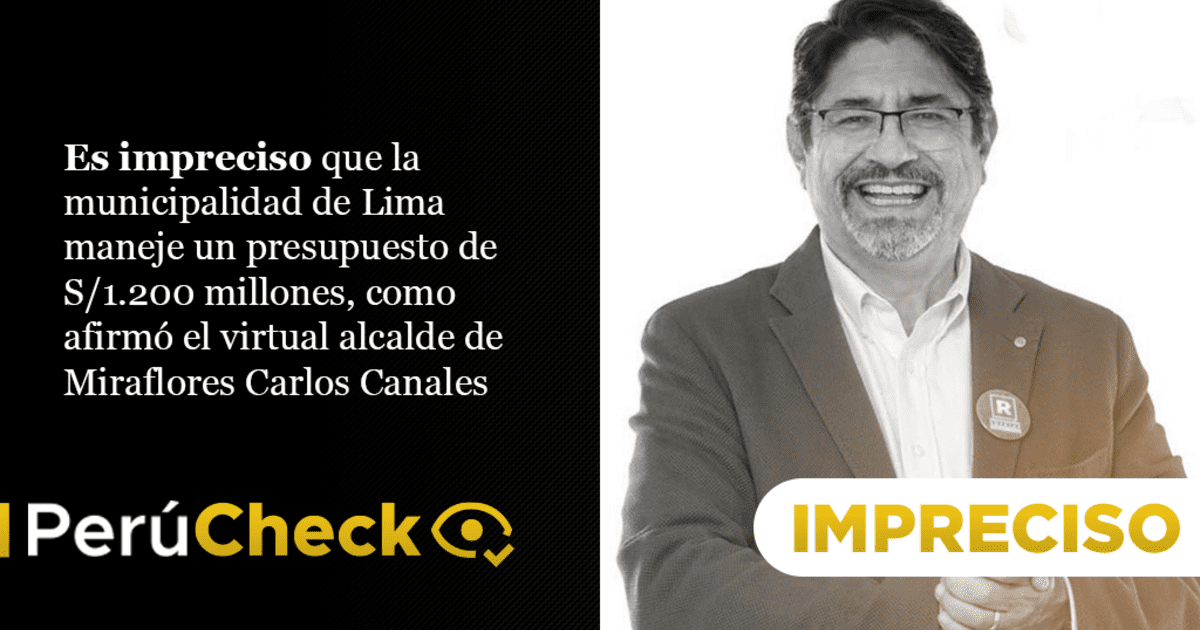 Es Impreciso Que La Municipalidad De Lima Maneje Un Presupuesto De S 1