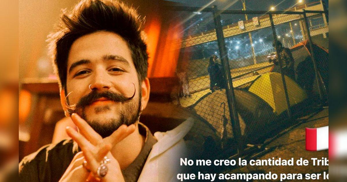 Camilo llega a Lima para concierto y se emociona con fans que acampan en la costa verde para ...