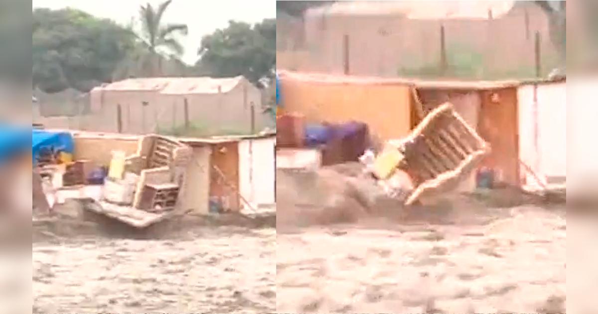 Lluvias en Lima: parte de una vivienda se desploma tras crecida del río ...