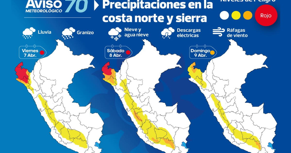 Lluvias En Perú Senamhi Alerta Lluvias De Extrema Intensidad Con