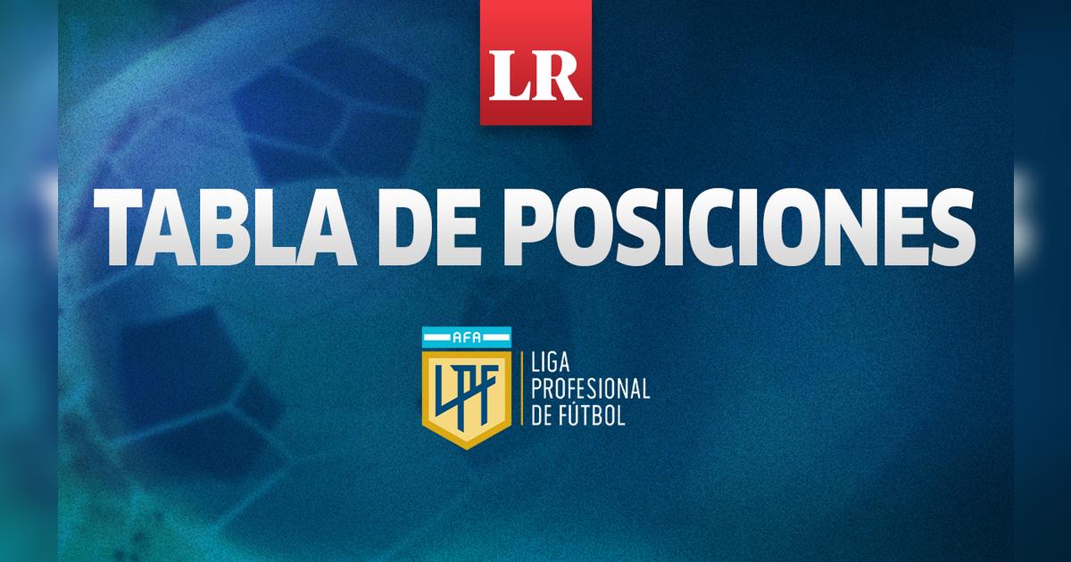 Liga Profesional de Fútbol de Argentina: tabla de posiciones y ...