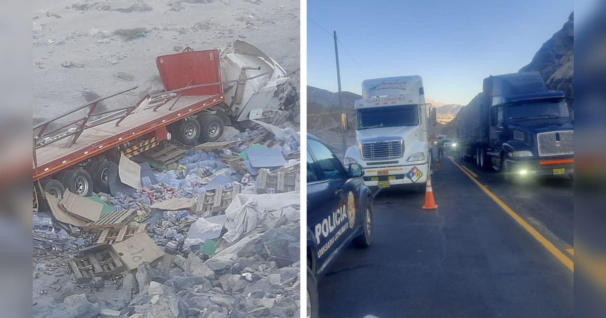 Arequipa: trailer cae a barranco tras impactar con otros 2 vehículos en ...