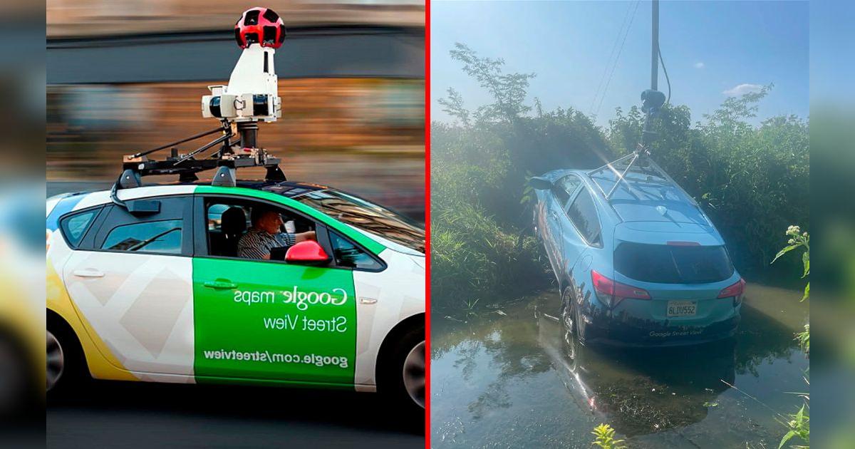 Carro de Google Street View cae en un arroyo tras persecución con la ...