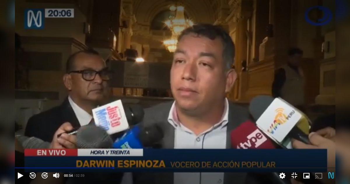 Darwin Espinoza minimiza renuncia de 8 congresistas Acción Popular ...