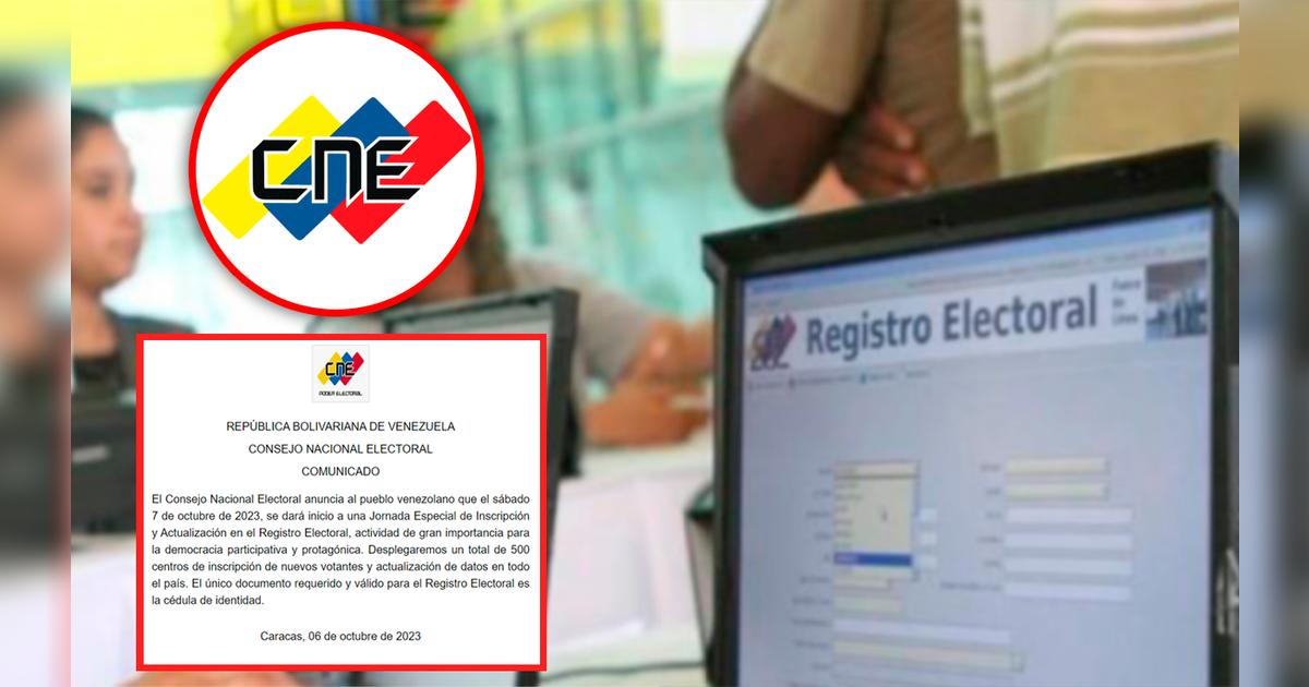 CNE anuncia nueva jornada de inscripción y actualización en el Registro Electoral | FCU UCV | RE ...