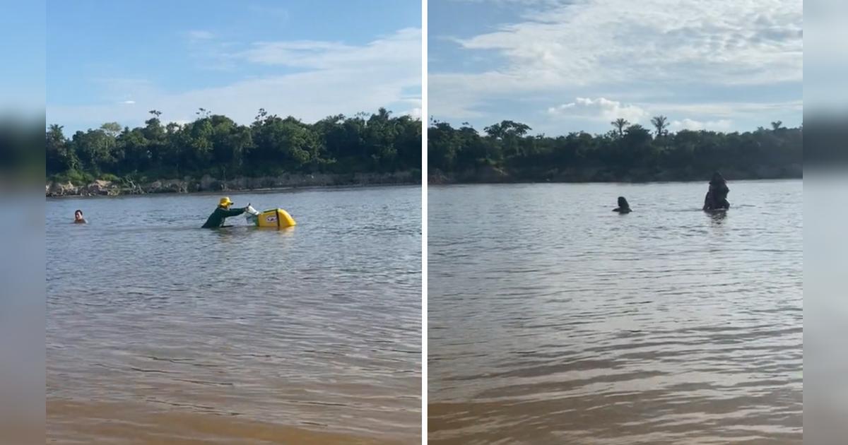 TikTok viral | Heladero se mete en medio del río en Iquitos para vender ...