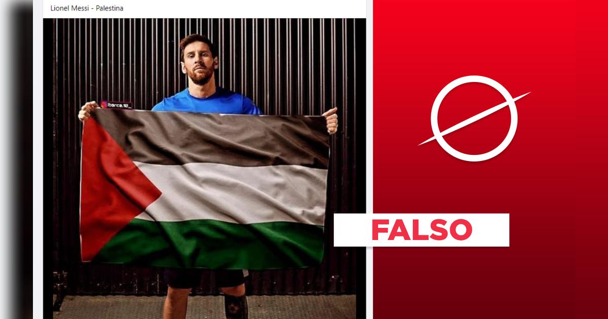 Foto no muestra a Lionel Messi extendiendo la bandera de Palestina en ...