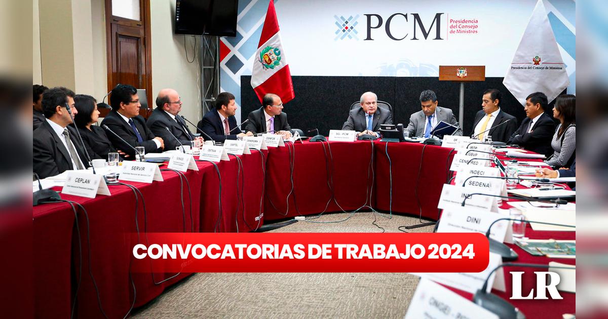 Convocatoria PCM 2024: gana hasta S/12.000 en Lima, Cusco y más | Bolsa ...