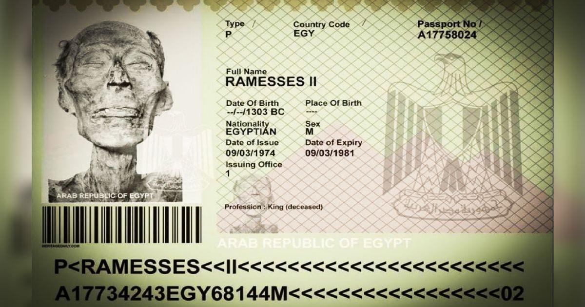 El insólita historia del 'pasaporte' que recibió la momia de Ramsés II ...