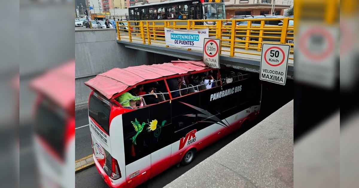 San Isidro: retiran mirabús que quedó atascado bajo puente Villarán ...