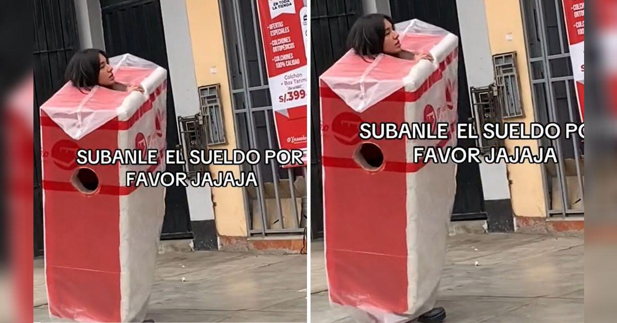 Peruana es viral al bailar con traje de colchón y usuarios piden ...