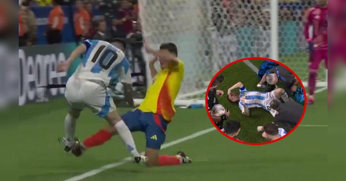Lionel Messi y la FUERTE entrada que sufrió por parte de Jhon Arias en ...