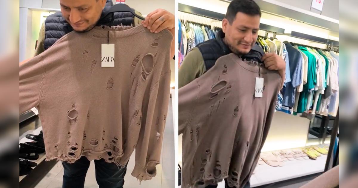 Zara | Chompa con huecos genera polémica y usuarios bromean: “Mi ropa vieja está de moda ...