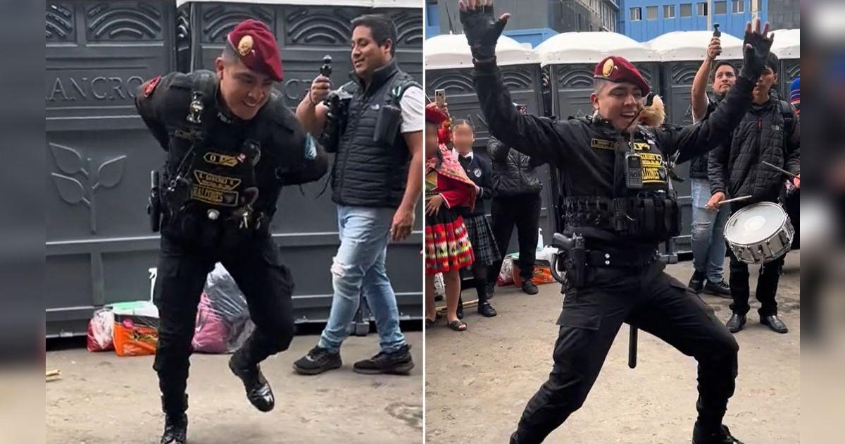 Policía peruano se luce con pasos de danza ante escolares y es elogiado ...