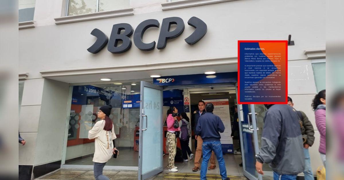 BCP sobre caída de su sistema y problemas en Yape: “Pedimos disculpas ...