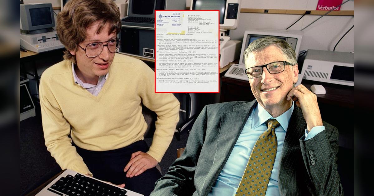 Así era el CV de Bill Gates a los 18 años: descubre el sorprendente ...