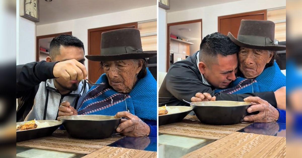 Joven peruano agradece a su abuelita y ambos terminan llorando: "Ahora ...