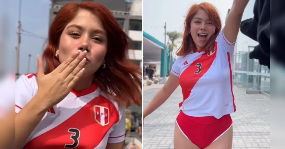 Marina Gold celebra su reciente éxito con la camiseta de la selección peruana en las calles ...