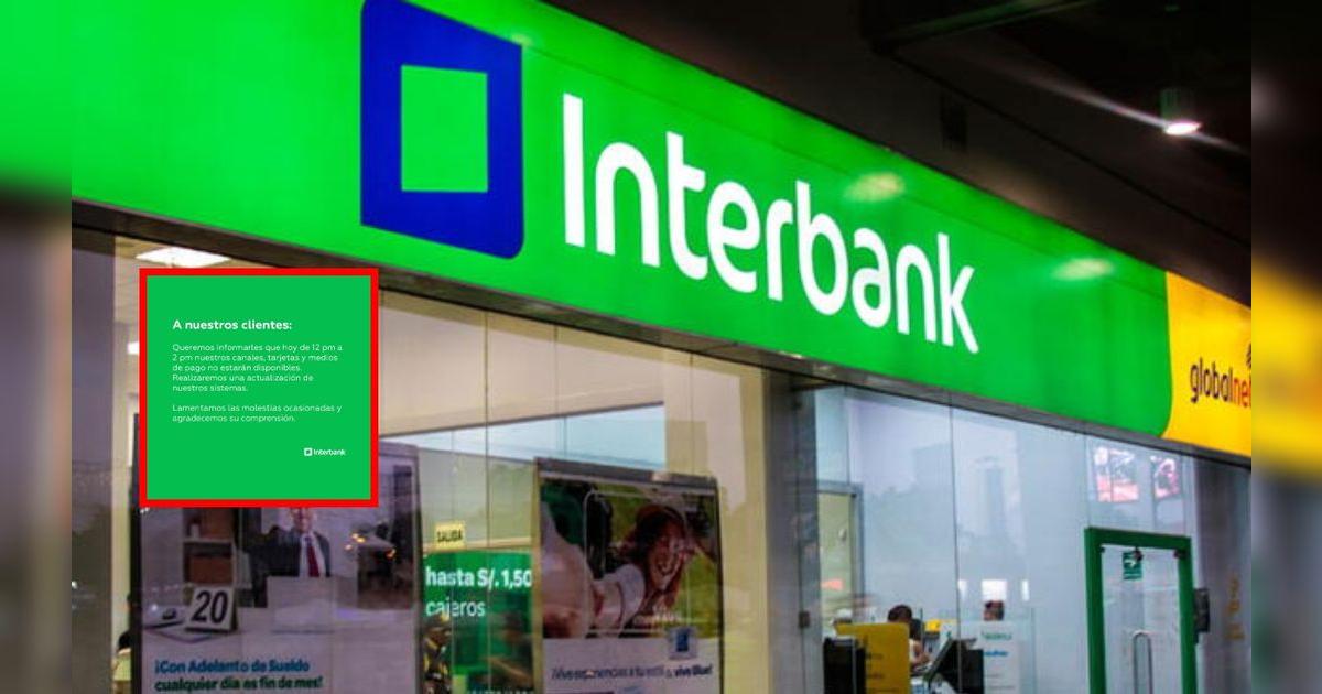Interbank anuncia suspensión de su servicio durante dos horas: entidad ...