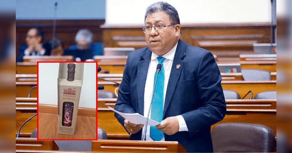 Congresista Jorge Flores sorprende al regalar botellas de vino con su rostro por Navidad ...