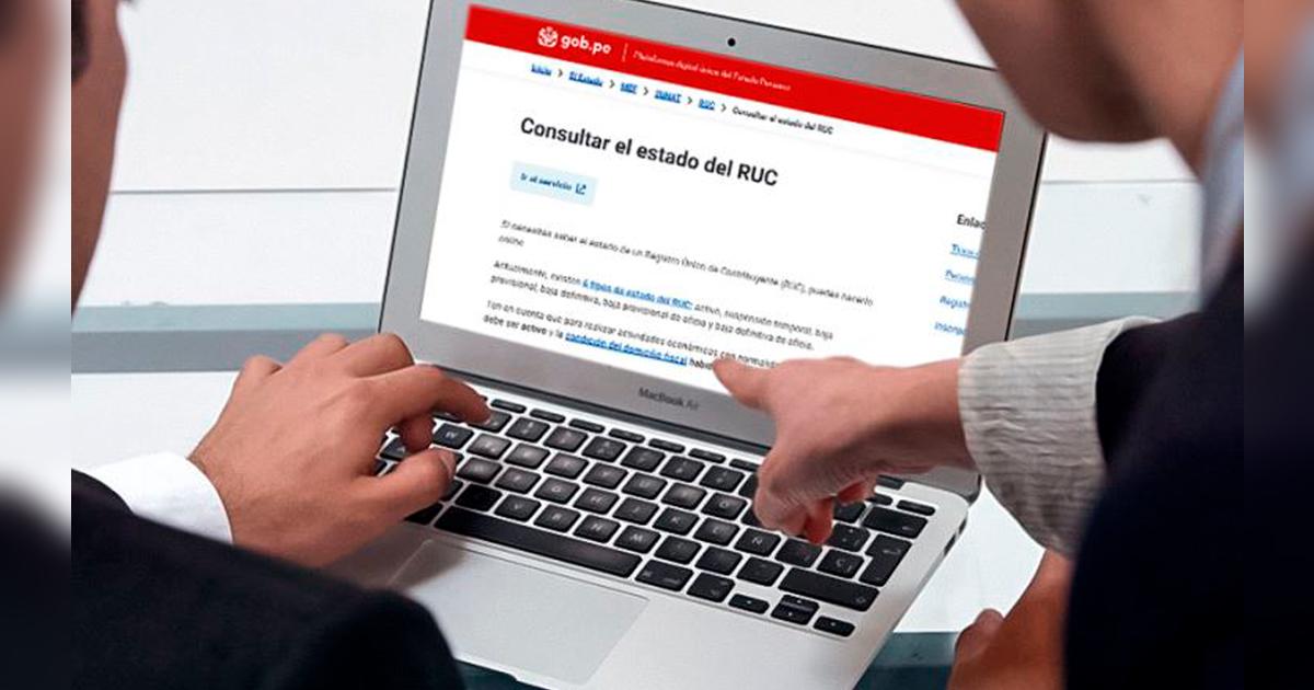 Consulta el estado de tu RUC en Sunat: LINK oficial para verificar si está activo o inactivo ...