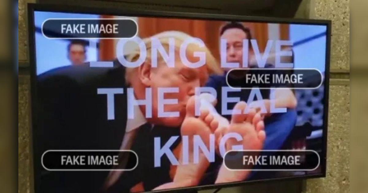 Difunden un video falso que muestra a Donald Trump besando los pies de Elon Musk en una oficina ...