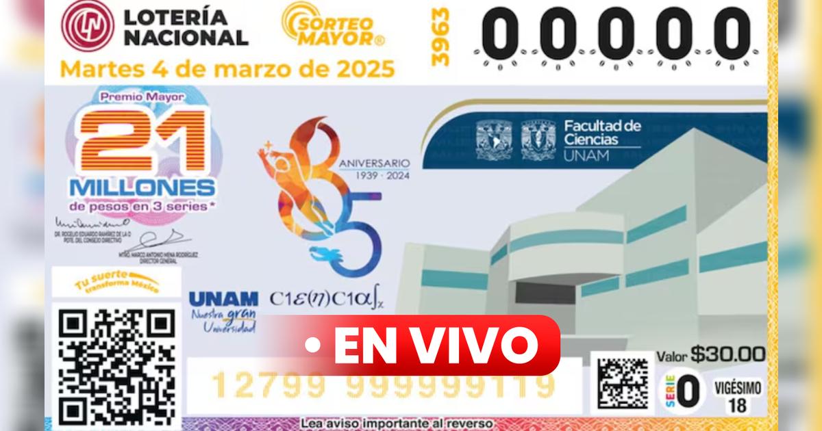 Resultados Sorteo Mayor 3963 HOY EN VIVO, 04 de marzo: verificar boleto ...