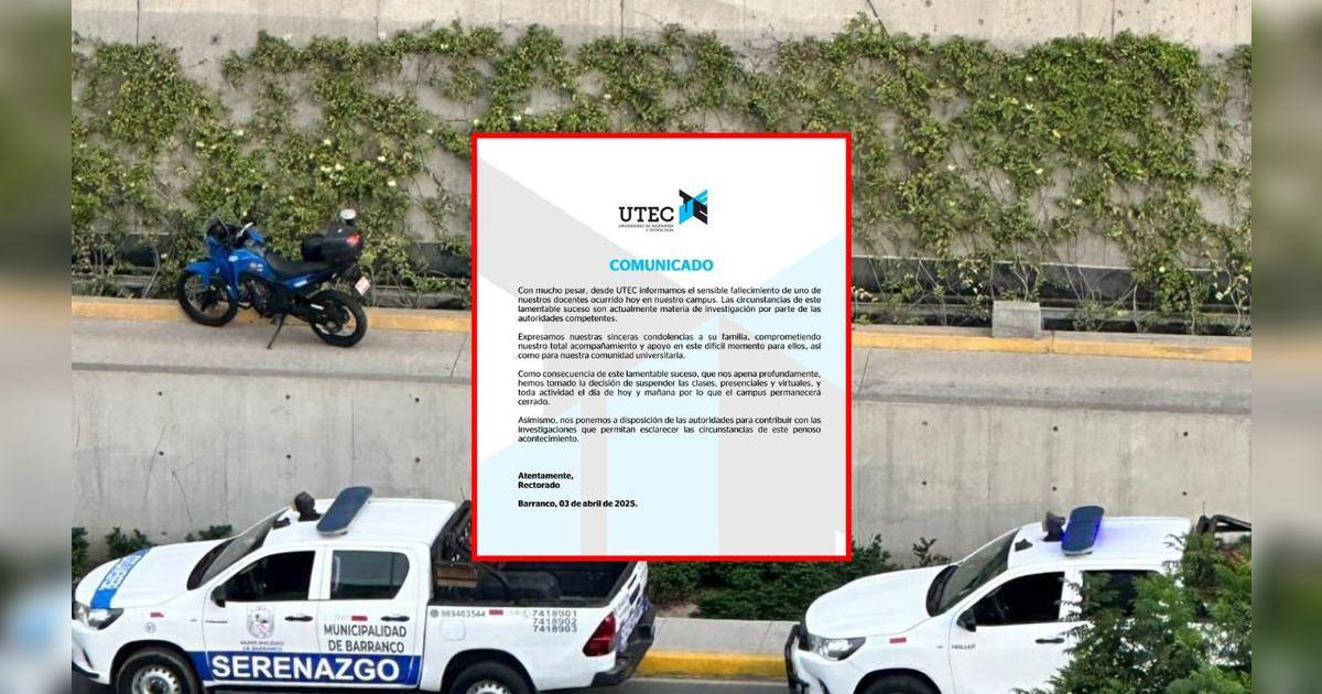 Docente fallece dentro del campus de UTEC de Barranco y universidad ...