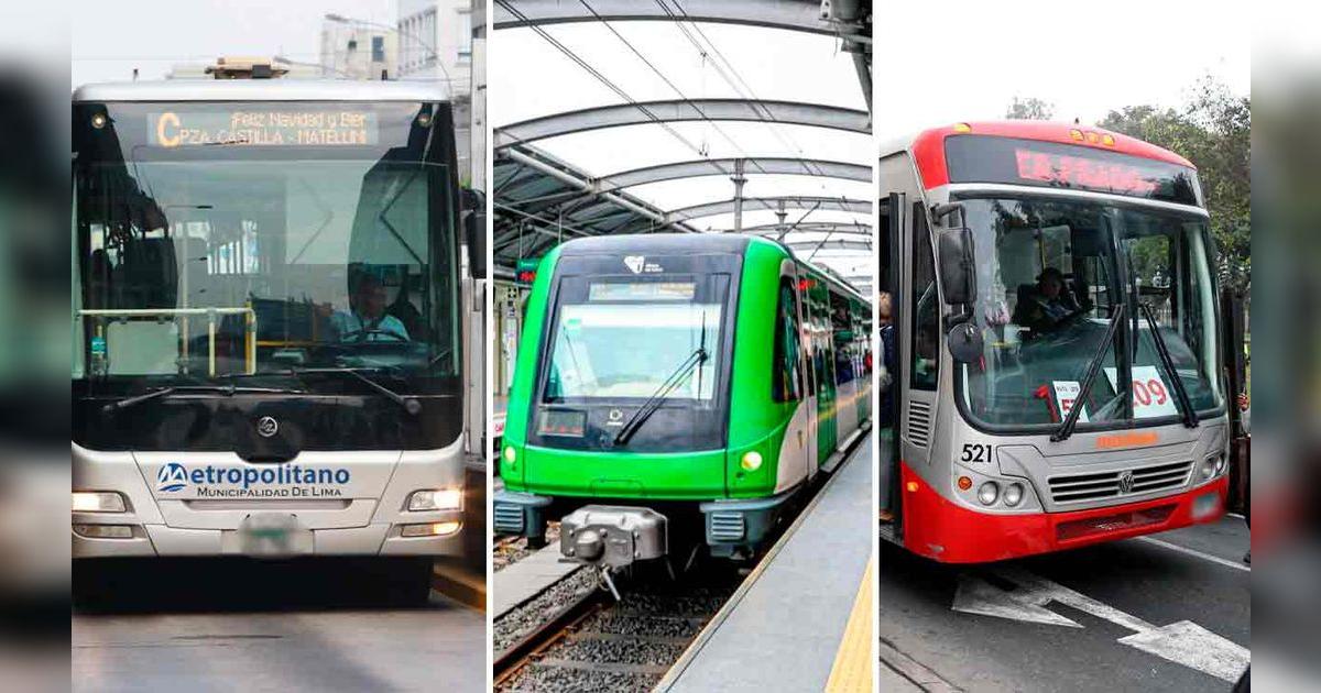 ¿Cómo operan el Metropolitano, Metro de Lima y corredores azul, rojo y ...