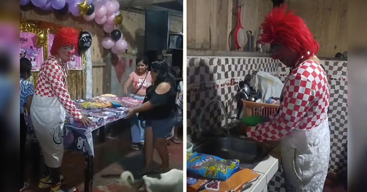 Payasito peruano llega temprano a cumpleaños y lo ponen a limpiar ...