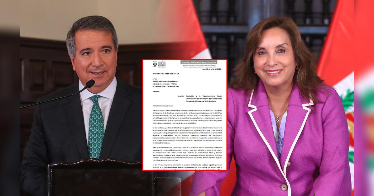 Dina Boluarte | Comisión de Fiscalización cita a ministro de Economía por aumento de sueldo de ...